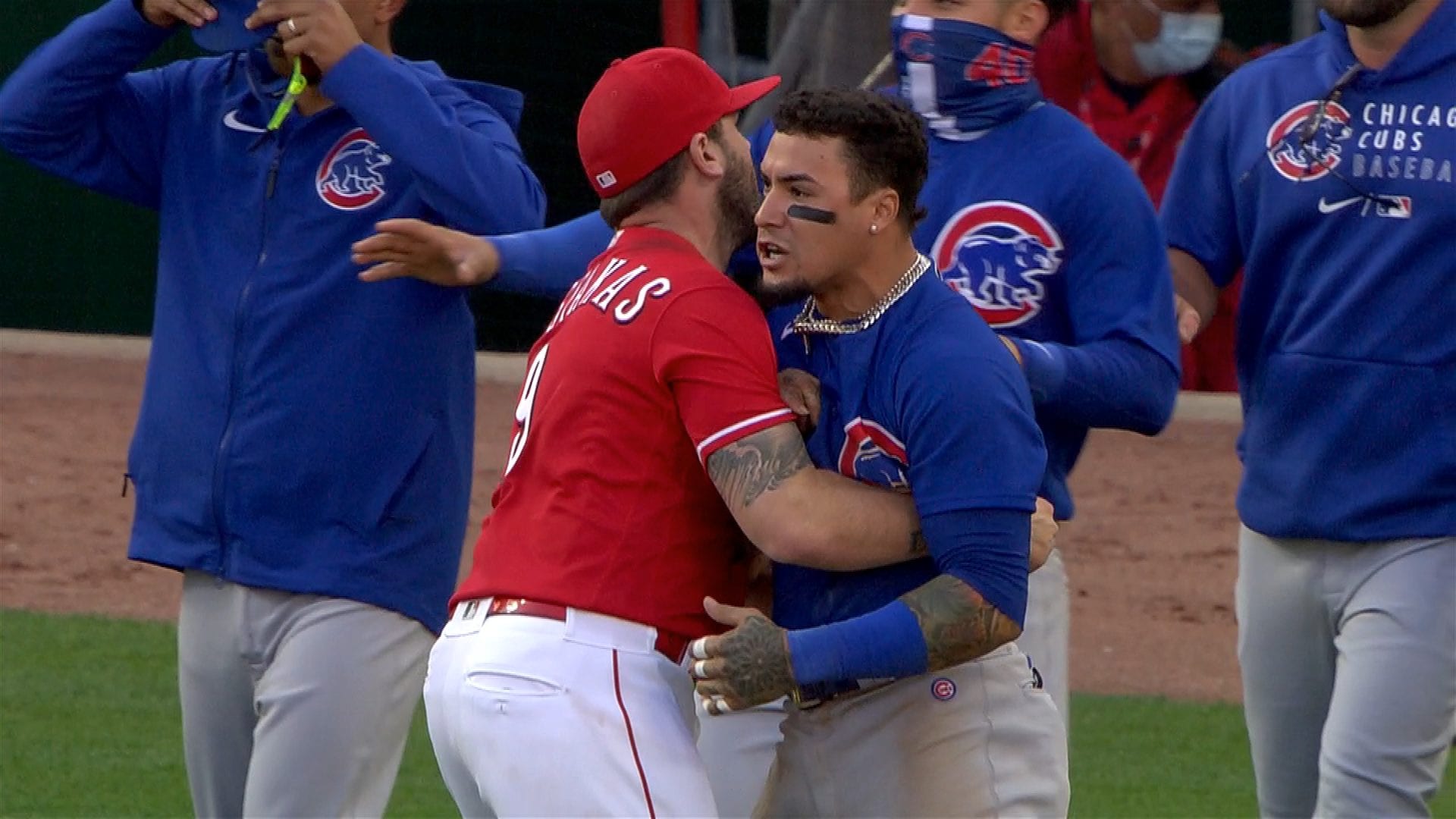 Javy Amir Garret Reds Cubs Benches Clearing - Marquee Sports Network ...